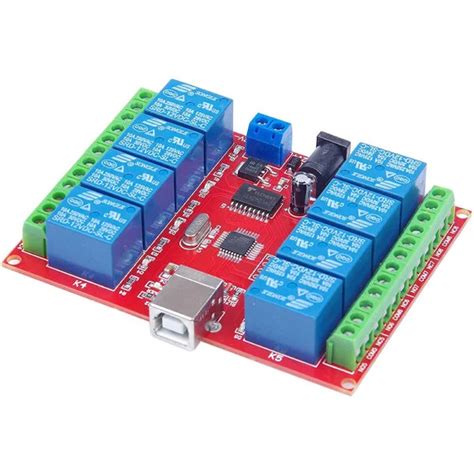 12V 8 Channel USB Relay Module Programmable Computer USB