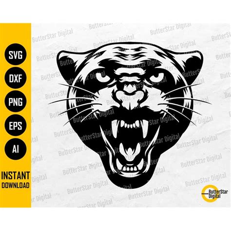 Panther Face Svg Panther Head Svg Big Cat Svg Cricut C Inspire
