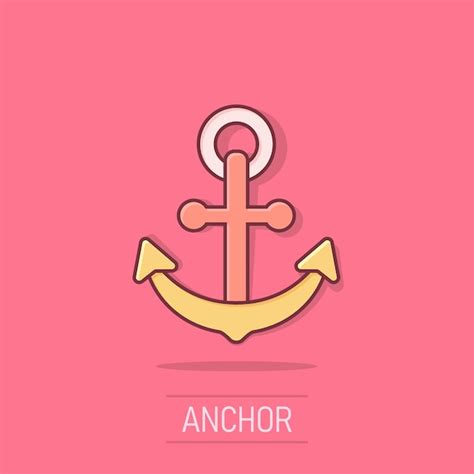 Icône De Signe Dancre De Bateau Dans Le Style Comique Illustration De