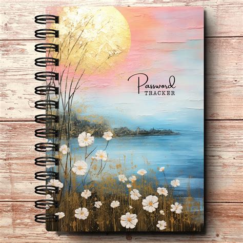 Custom Password Log Book Moon Daisies Social Media Trackers