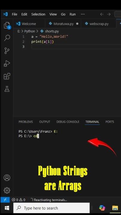🐍 Python For Absolute Beginners Learn Python Basics In Seconds 💻 Shorts Python Strings