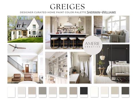 Greige Paint Color Palette Sherwin Williams Paint Palette Greige House