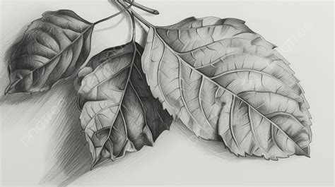 قلم رصاص على رسم ورقي من ورقتين صور من أوراق الشجر للرسم رسم اوراق