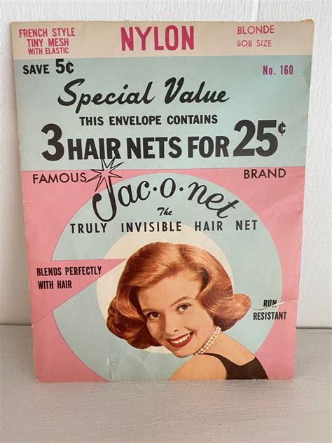 Vintage 50s Jac O Net Hair Nets Blonde Set Of 4 Mid Century Modern Salon Advertising Nos 10