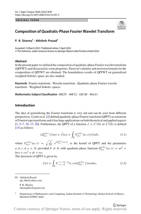 Composition Of Quadratic Phase Fourier Wavelet Transform