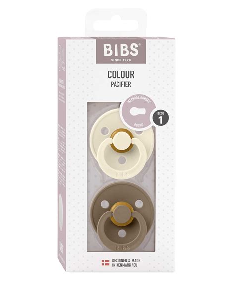 Bibs Colour Dummies 2 Pack Size 1 Ivorydark Oak Mamas And Papas Uk