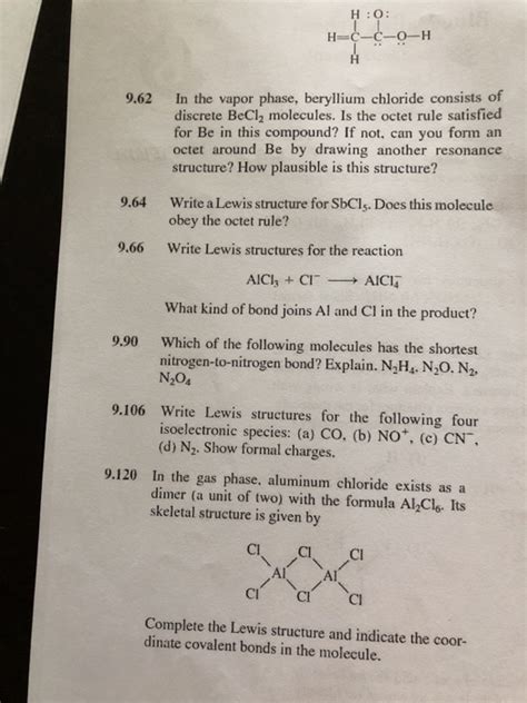 Solved Write Lewis Structures For The Following Molecules Chegg