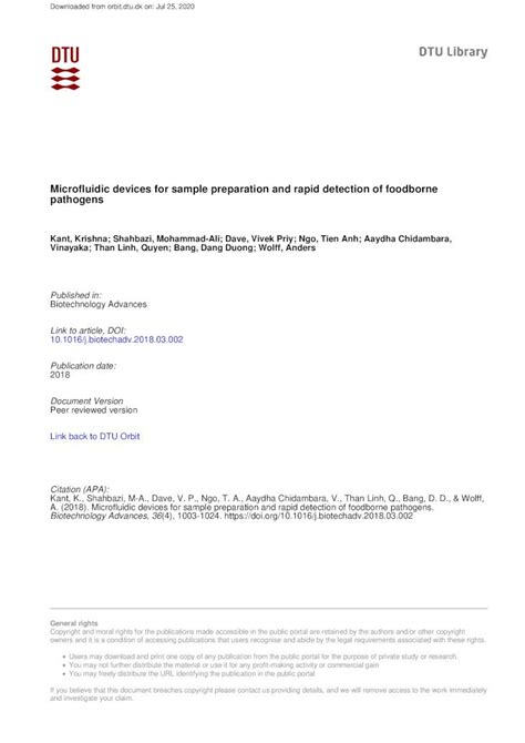 PDF Microfluidic Devices For Sample Preparation And Integrated Microfluidic Systems For