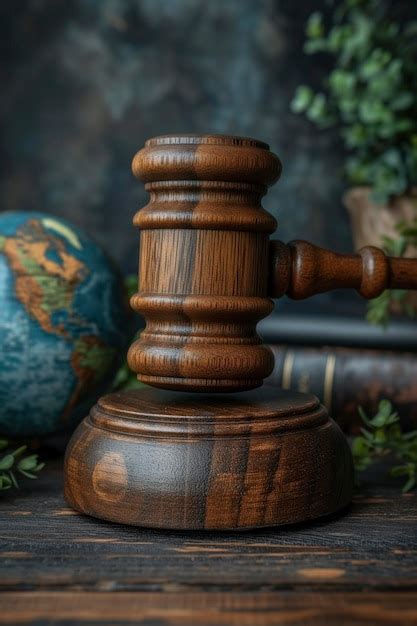 Premium Photo Global Values Unite Gavel And Green Eco Earth Globe A Concept Symbolizing