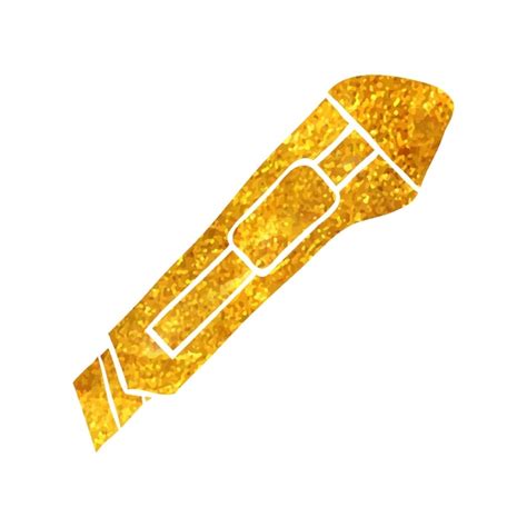 Icono De Cuchillo De Corte Dibujado A Mano En La Ilustración De Vector