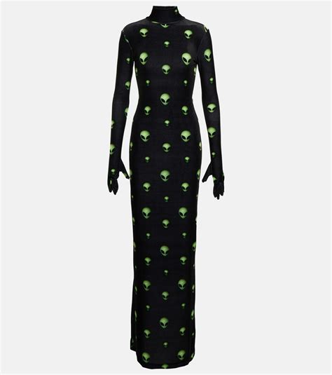 Vetements Gloved Printed Jersey Maxi Dress Vetements