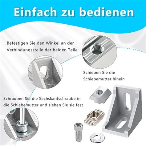 Aluminium Profiel 30 X 30 Cm Hoekconnector Met Lens Schroef Glijmoer T