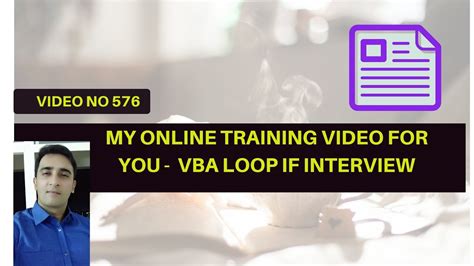 Learn Excel Video 576 Vba Crack The Interview On Loop And If