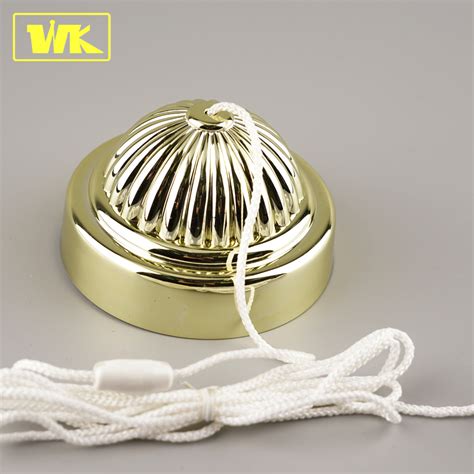 Wk Victorian Style Brass Vacuum Metallic Cover 6ax 2 Ways Ceiling Switch Pull Cord Switch