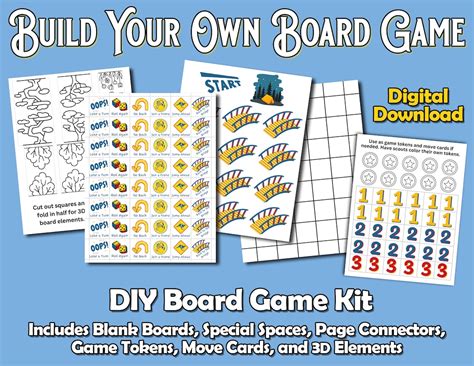 Make Your Own Board Game Kit Printable Game Etsy