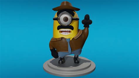 Minion With Mustache Free D Model Animated Rigged CGTrader