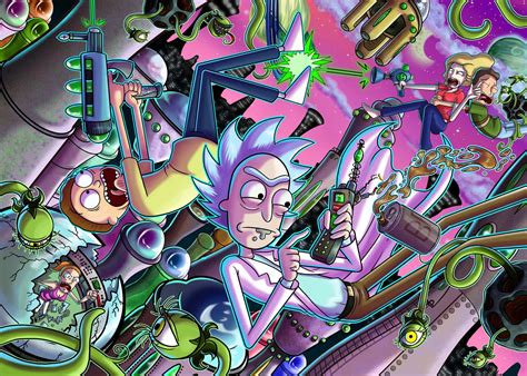 Download Falling Rick And Morty Fan Art Wallpaper