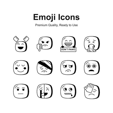 Premium Vector Cute Emoji Expressions Emoticons Icons Set
