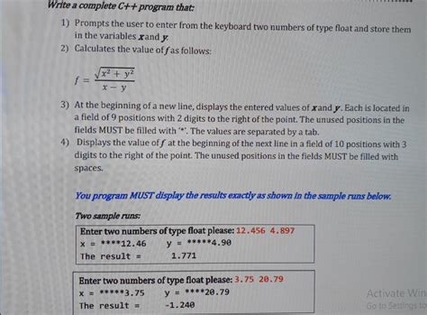 Solved Write A Complete C Program That 1 Prompts The