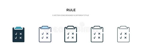 Rule Icon In Different Style Vector Illustration Two Colored And Black Rule Vector Icons