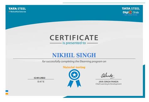 Nikhil Singh On Linkedin Successfully Completed A Course On Material Testing By Tata Steel