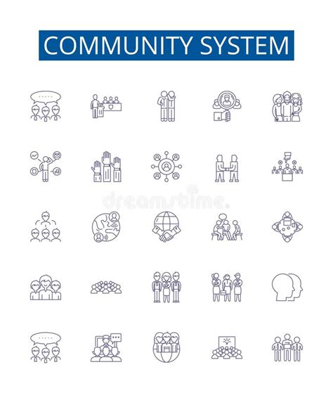 Community System Line Icons Signs Set Design Collection Of Social