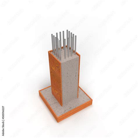 3d columns rendering concrete columns under construction column