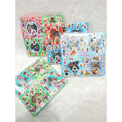 Jual Sticker Stiker Anak Anak Viral Roblox X Minecraft Isi 100 Pcs