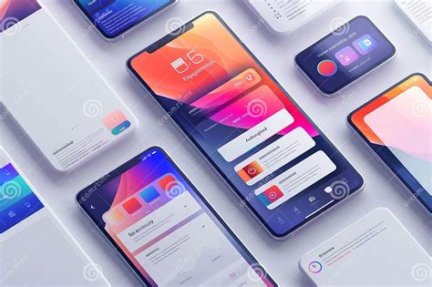Modern User Interface Design Template Conceptual Mobile Phone Screen Mock Up For Application