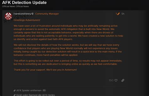 New World Bann Für Nutzung Eines Anti Afk Tools