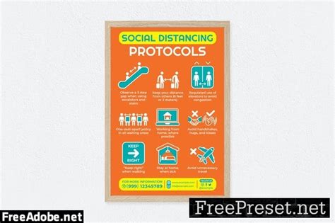 Social Distancing Protocols Poster U3be982
