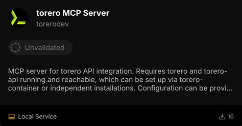 Torero Mcp Server Mcp Servers · Lobehub