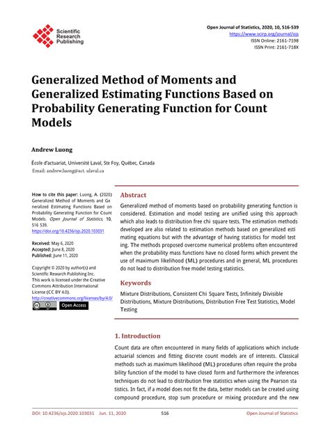 Pdf Generalized Method Of Moments And Generalized Estimating