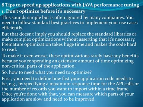 Ppt How Can Java Performance Tuning Speed Up Applications Powerpoint