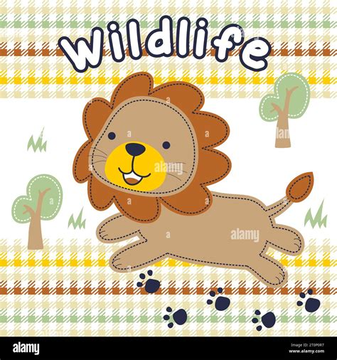 Funny Lion Cartoon Vector Illustration Stock Vector Image And Art Alamy