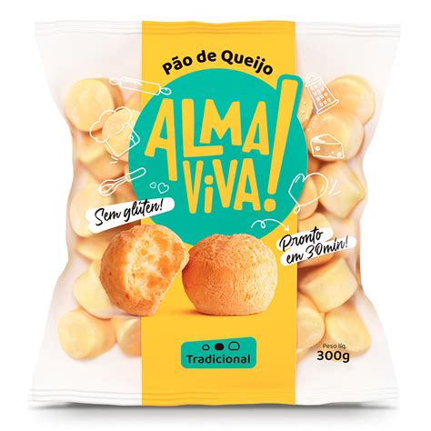 Pão De Queijo Alma Viva Tradicional Sem Glúten Congelado 300g
