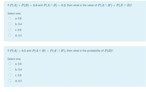 Solved Suppose That A And B Are Two Events If P A 0 7 And P AN B 1 Answer