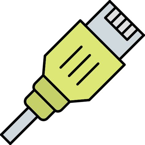 Ethernet Generic Thin Outline Color Icon