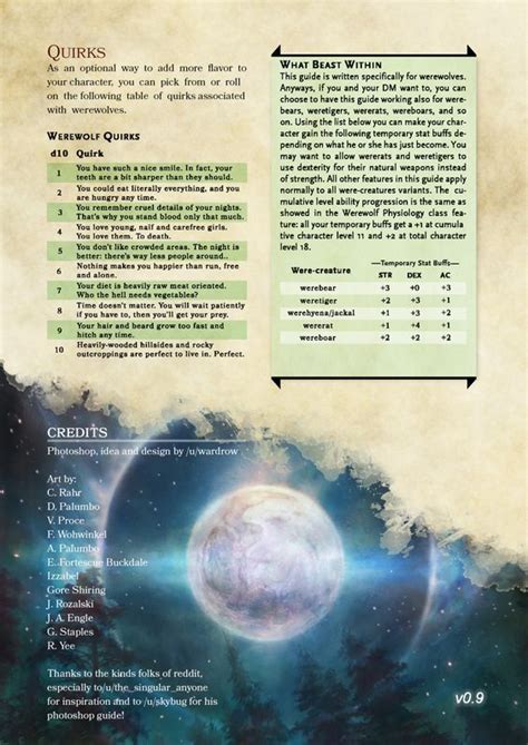 Werewolf Prestige Class By Wardrow Dnd 5e Homebrew Dungeons And