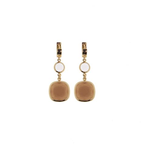 Aquaforte Coriandoli Veneziani Dangling Snap Earrings With White And C