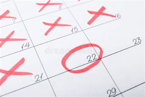 Calendar Page With Marked Dates Closeup Stock Image Image Of Baby
