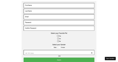 Nform Examples Codesandbox
