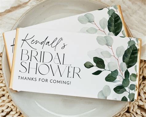 Greenery Chocolate Bar Wrapper Template Printable Candy Bar Etsy