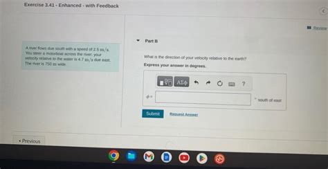 Solved A Tiver Flows Tue South With As Speed Of 25 Ms Vou