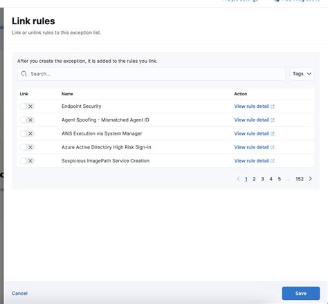 Security Solution Exceptions Increase Manage Rules Default Page