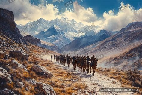 Ai创作图古丝绸之路场景 丝绸之路驼队 古代丝绸之路场景 陆上丝绸之路 张骞出使西域场景 丝路文化驼队 丝绸之路场景复原 陆地丝绸之路 丝路驼