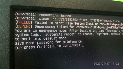 Failed Failed To Start File System Check On Devdisk General