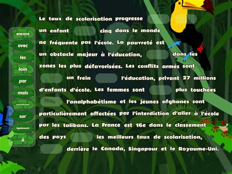 Le Taux De Scolarisation Complete The Sentence