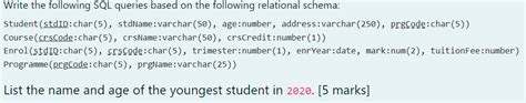 Solved Write The Following SQL Queries Based On The Chegg
