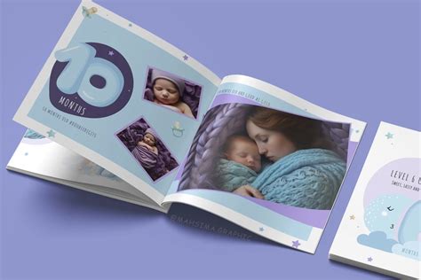 آلبوم عکس نوزادی تا یکسالگی لایه باز مراحل رشد کودک کد 20831